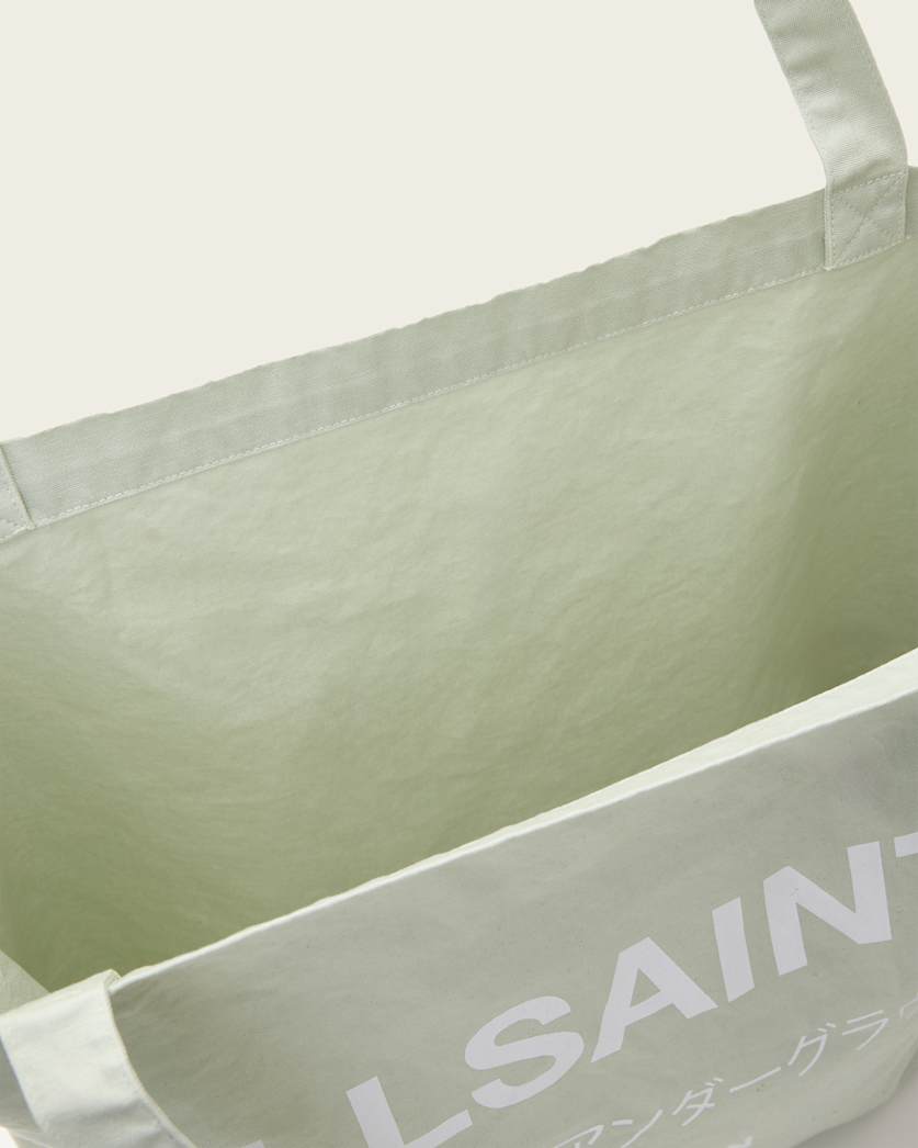 Underground Logo Printed Tote Bag POWDERED GREEN | ALLSAINTS
